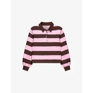 RO&ZO Striped Relaxed-fit Cotton Rugby Shirt - Pink