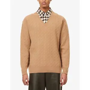 TOM FORD Cable-knit V-neck Wool Neck