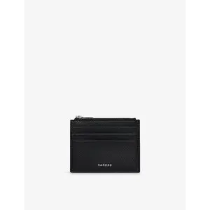Sandro Branded Leather Card Holder - Black