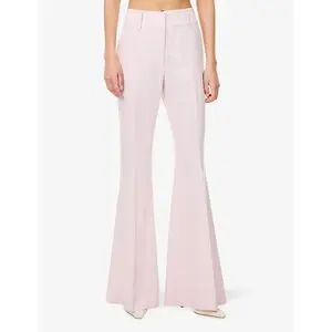Gabriela Hearst Rhein Flared Wool Trousers - Blush