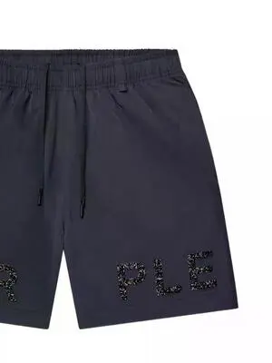PURPLE BRAND Lettering Drawstring Shorts