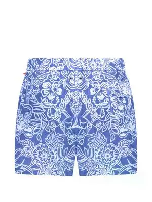 Kiton Floral Swim Shorts - Blue