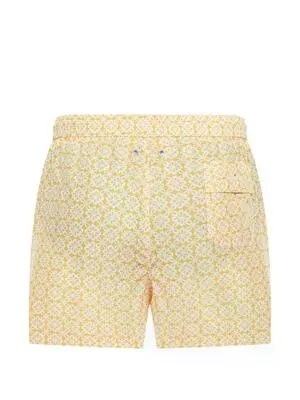 Kiton Floral-print Swim Shorts - Yellow