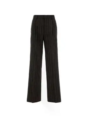 PT TORINO Lola Pinstriped Trousers - Black