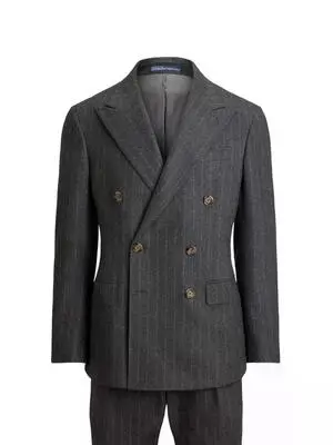 Polo Ralph Lauren Pinstripe-pattern Double-breasted Suit - Grey