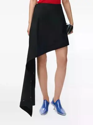 Loewe Asymmetric Draped Mini Skirt - Black