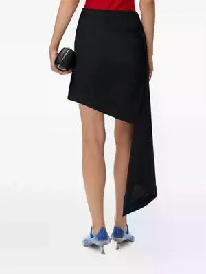 Loewe Asymmetric Draped Mini Skirt - Black