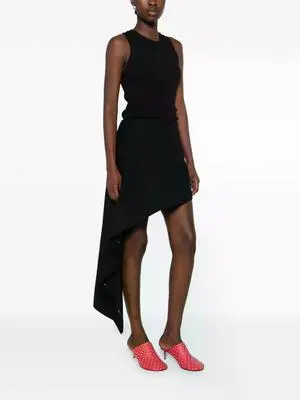 Loewe Asymmetric Draped Mini Skirt - Black