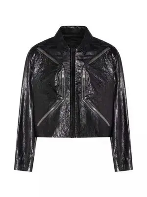 Rick Owens Zip Leather Jacket - Black