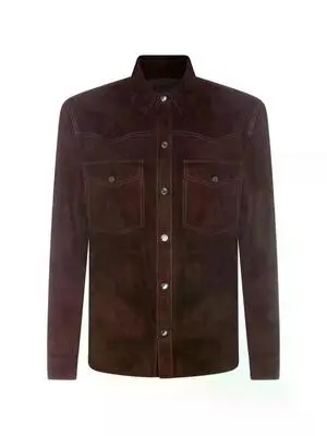 SALVATORE SANTORO Chest-pockets Leather Jacket - Brown