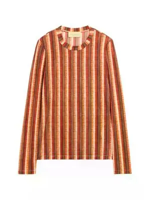 Momoni Waina Long-sleeves Striped Top - Orange