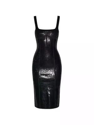 FLEUR DU MAL Sequin Knit Midi Dress - Black
