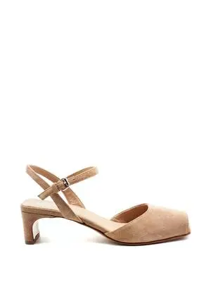 Elena Iachi Suede Ankle-strap Sandals - Neutrals