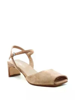 Elena Iachi Suede Ankle-strap Sandals - Neutrals