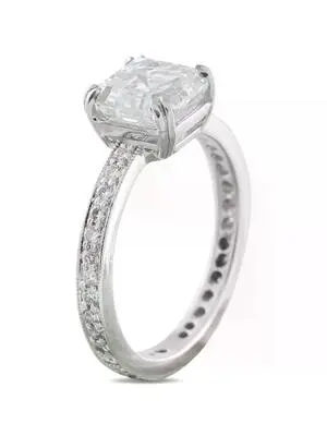 LB EXCLUSIVE Emerald-cut Diamond Platinum Ring - Silver