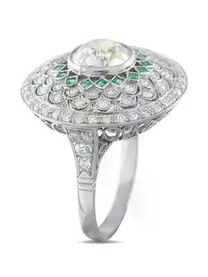 LB EXCLUSIVE Diamond Emerald Ring - Silver