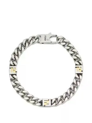 Fendi Logo-detail Bracelet - Silver