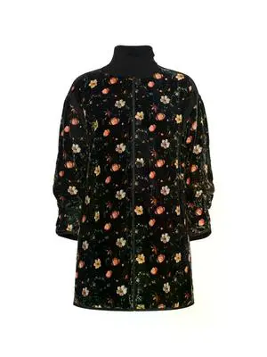R13 Floral-print Coat - Black