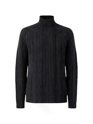 04651/TRIP IN A BAG Ribbed High-neck Sweater - Black