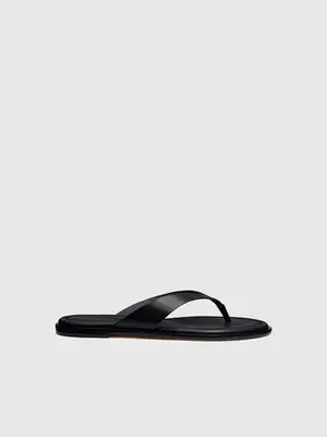 REFORMATION Jessie Leather Thong Sandal - Black