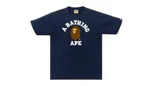 A BATHING APE College 1i80110001 Tee Shirt - Navy Blue