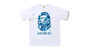 A BATHING APE Abc Camo Bathing Ape 1i80110005 Tee Shirt - White/blue