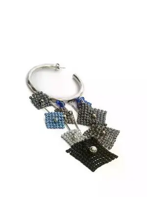 Isabel Marant Étoile Finish Brass Crystal Tasseled Chandelier Hoop Earring