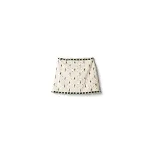 Miu Miu Embroidered Canvas Skirt - Ecru