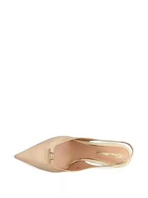 Santoni Buckle Slingback Pumps - Neutrals
