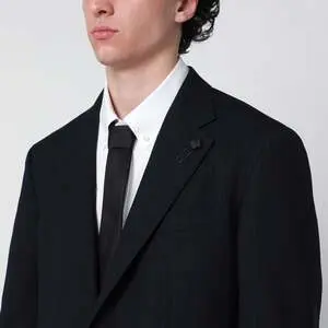 LARDINI Pinstripe Wool Single-breasted Suit - Blue