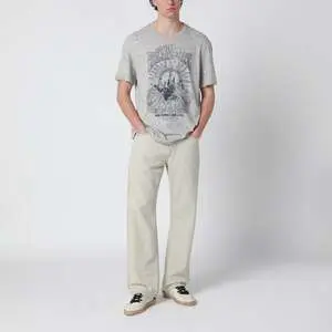 GOLDEN GOOSE Vintage-effect T-shirt With Print - Grey