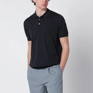 DRUMOHR Navy Cotton Polo - Blue