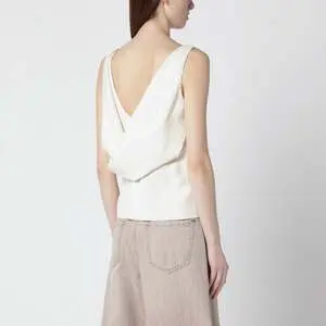 Brunello Cucinelli Fluid Viscose And Linen-twill Top - White