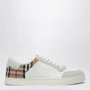 Burberry And Check Leather Sneakers - White