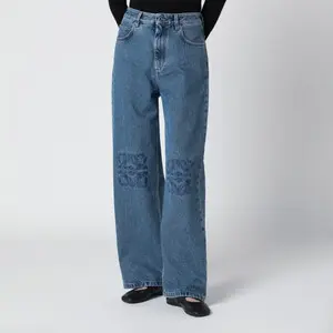 Loewe Wide-leg Anagram Jeans - Blue