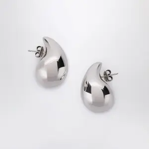 Bottega Veneta Small Drop Earrings In Silver-tone - Metal