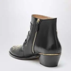 Chloé Susanna Ankle Boots With Studs And Buckles - Black