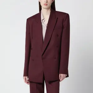 THE FRANKIE SHOP Monterey Structured Wool-blend Jacket - Burgundy