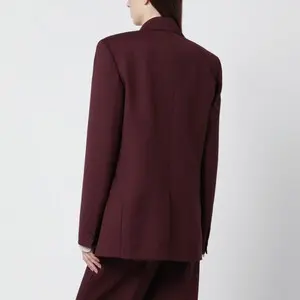THE FRANKIE SHOP Monterey Structured Wool-blend Jacket - Burgundy
