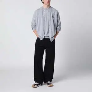 Maison Kitsuné Mélange Fox Head Wool Cardigan - Grey