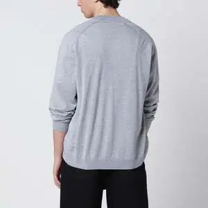 Maison Kitsuné Mélange Fox Head Wool Cardigan - Grey