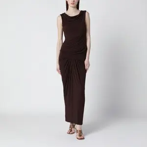 ENTIRE STUDIOS Draped Sleeveless Dress - Brown