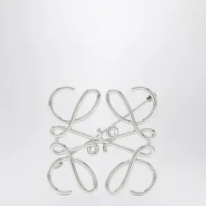 Loewe Anagram Brooch In Silver-tone - Metal