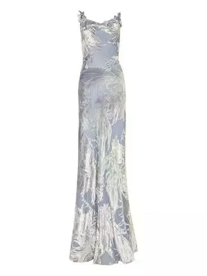 Oscar De La Renta Devoré-effect Velvet Gown