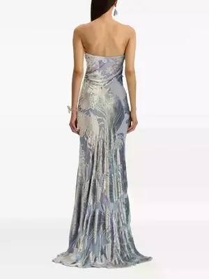 Oscar De La Renta Devoré-effect Velvet Gown