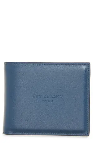 Givenchy Logo Padded Leather Bifold Wallet - Military Blue