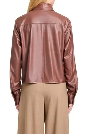 TWP Leather Tie-collar Button-up Shirt