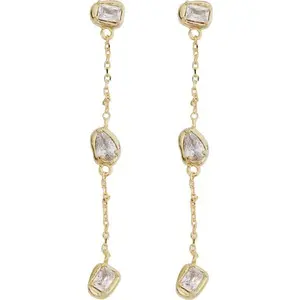 PANACEA Crystal Linear Drop Earrings - Gold