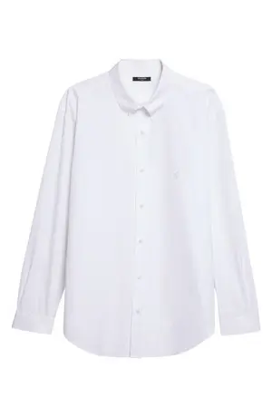 Balmain Cotton Poplin Button-down Shirt - Optical White