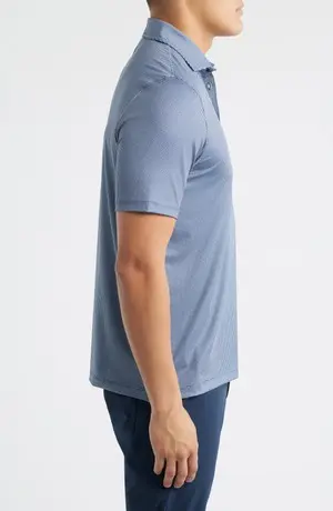 Johnston & Murphy Xc+™ Ace Micropattern Performance Golf Polo - Navy/white Gingham
